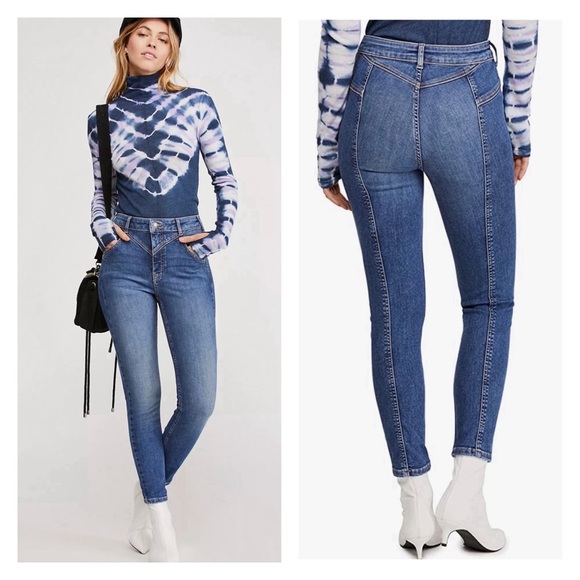 Free People | Jeans | Free People Daybreak Blue Riley Skinny Jeans Nwot ...